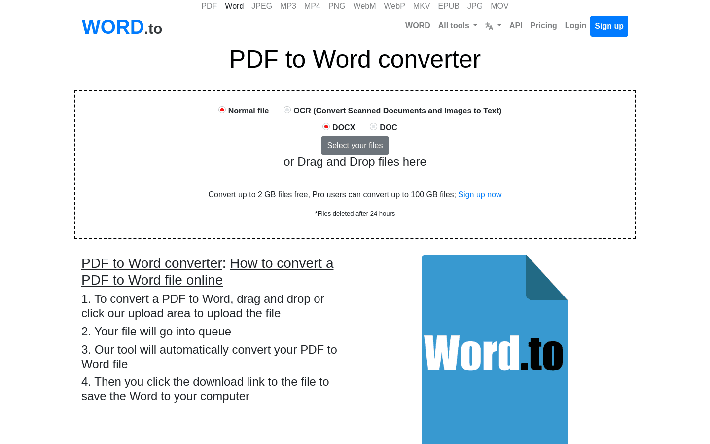 Convert Pdf To Word - the best online tools